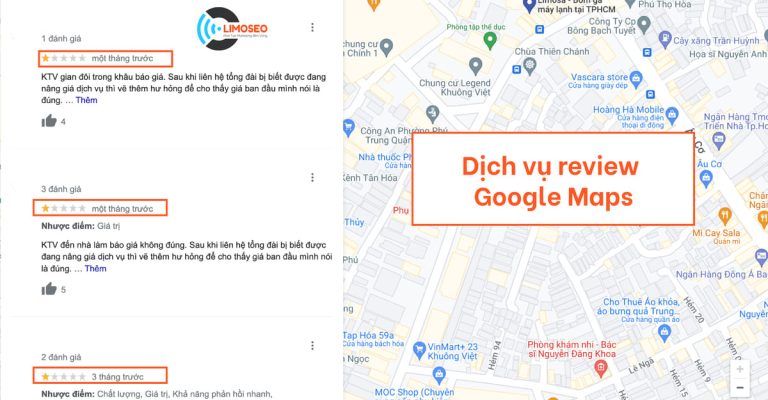 Dịch Vụ Đánh Giá Google Maps, Review 5 Sao Google Map