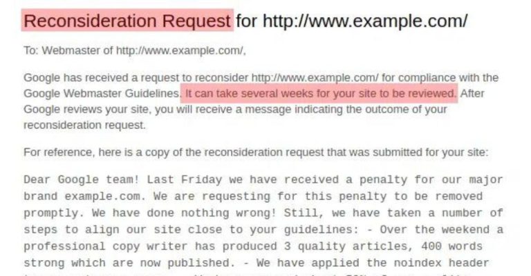 Reconsideration Request là gì? Cách khôi phục web - Limoseo