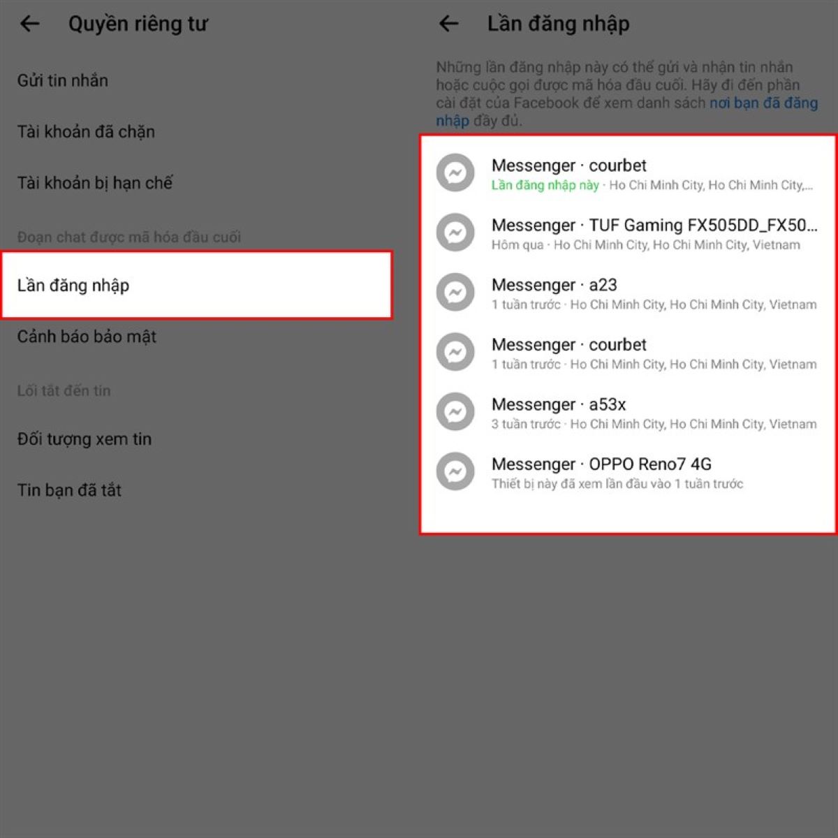 Cách xem lịch sử đăng nhập Messenger để bảo vệ tài khoản!